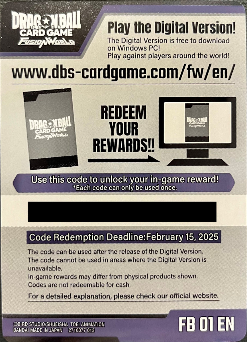 DBSCG Digital Version - FB01 Booster Pack Code – Collectors Company