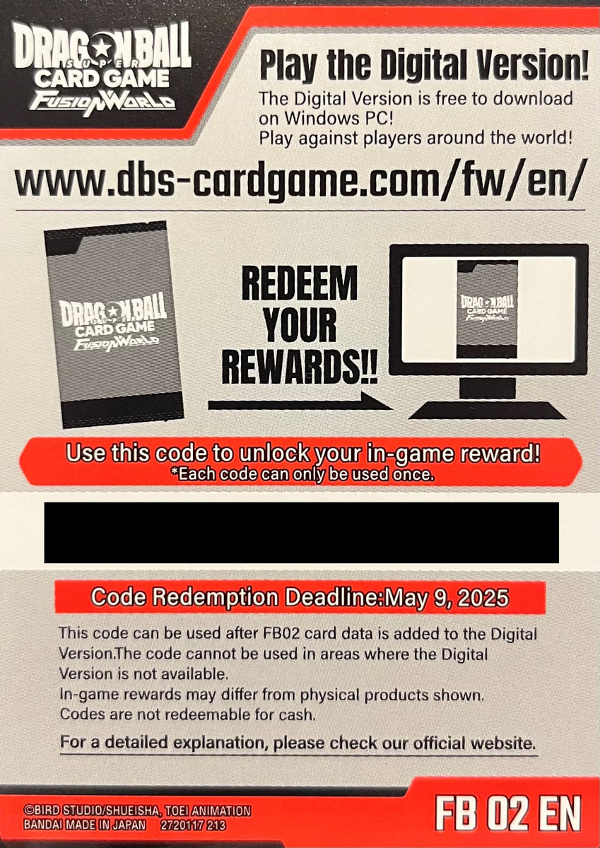 DBSCG Digital Version - FB02 Booster Pack Code – Collectors Company