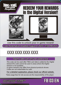 DBSCG Digital Version - FB03 Booster Pack Code – Collectors Company