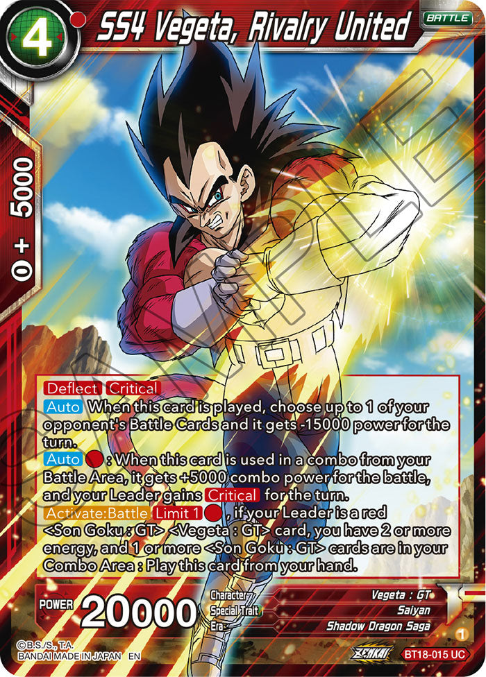 BT18-015 - SS4 Vegeta, Rivalry United - Uncommon – Collectors Company