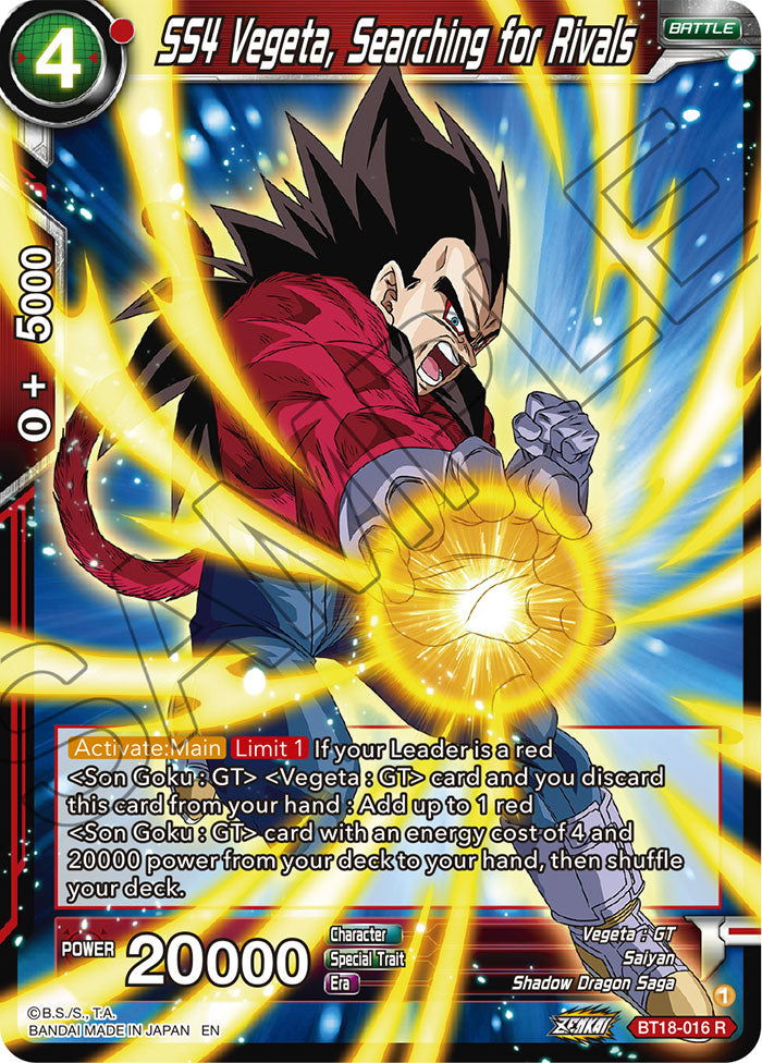 BT18-016 - SS4 Vegeta, Searching for Rivals - Rare – Collectors Company