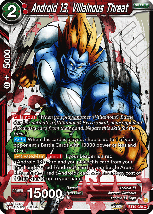 BT19-020 - Android 13, Villainous Threat - Common FOIL – Collectors Company