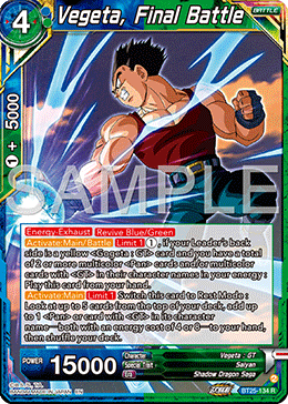 BT25-134 - Vegeta, Final Battle - Rare – Collectors Company