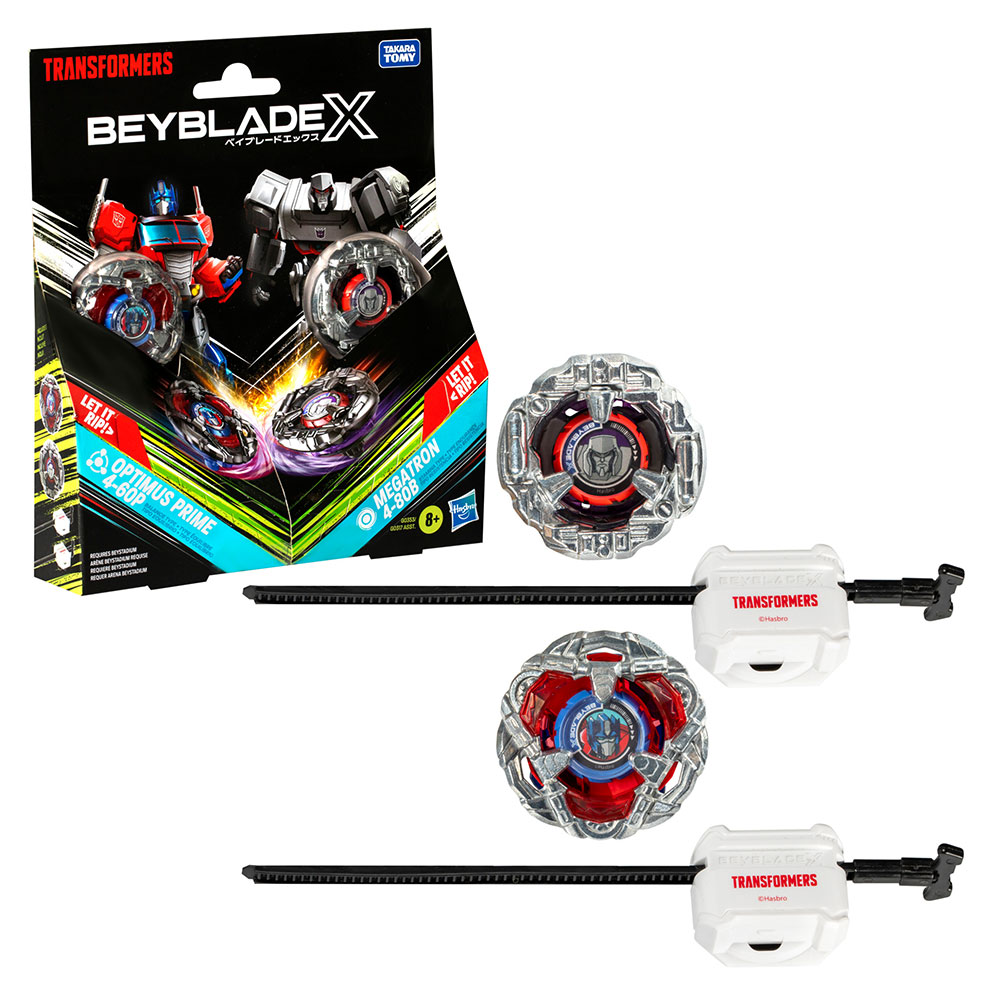 Beyblade X - Transformers Optimus Prime 4-60P & Megatron 4-80B ...