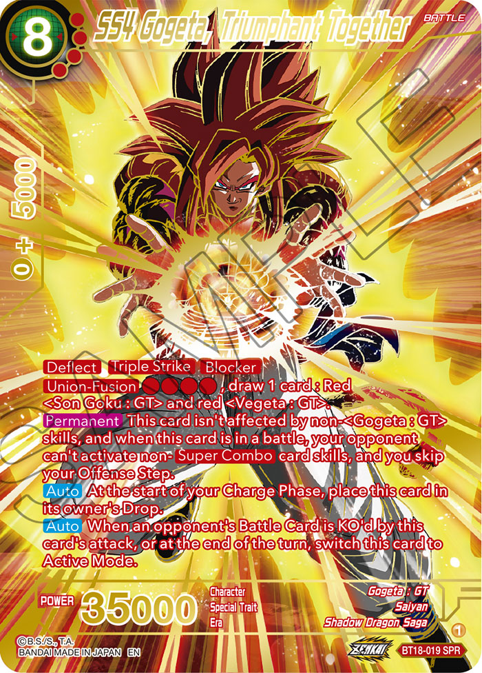 BT18-019 - SS4 Gogeta, Triumphant Together - Special Rare – Collectors Company