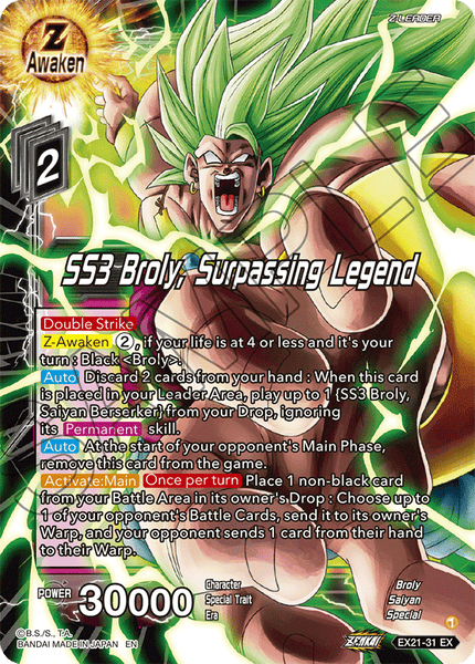 EX21-31 - SS3 Broly, Surpassing Legend - Leader - Expansion Rare ...